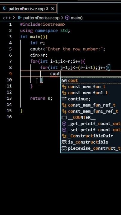 pattern in c language c language shorts short programming youtube
