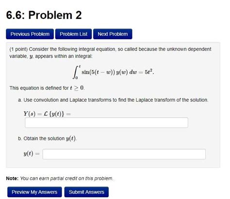Solved Point Consider The Following Integral Equation Chegg