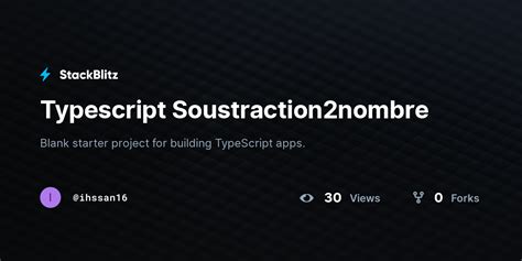 Typescript Soustraction2nombre Stackblitz