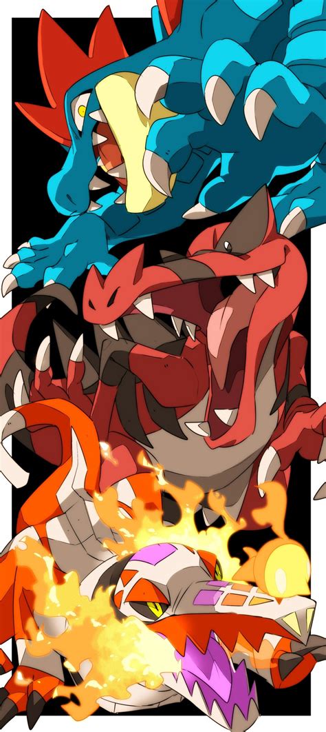 Feraligatr Krookodile Skeledirge And Fire Bird Pokemon Drawn By 45