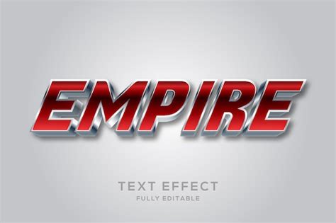 Premium Vector Modern Metallic Red Editable Text Effect