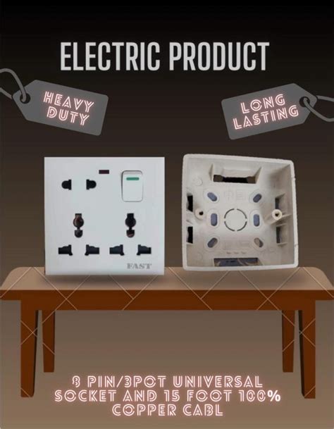 8 pin socket with box multi function universal 220v 250w 16a wall
