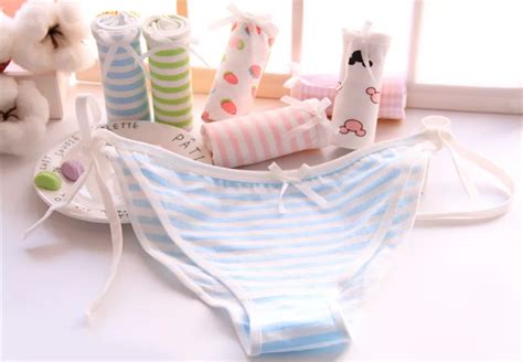 Японские полосатые бандажные трусики для девочек хлопковые милые сексуальные Харадзюку Хацунэ