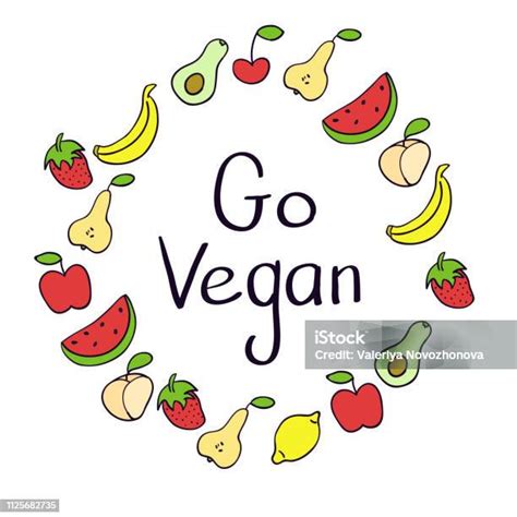 채식 제품 레이블입니다 세계 채식 하루입니다 과일로 손 그려진된 소박한 프레임입니다 타이 포 그래피 디자인입니다 채식주입니다