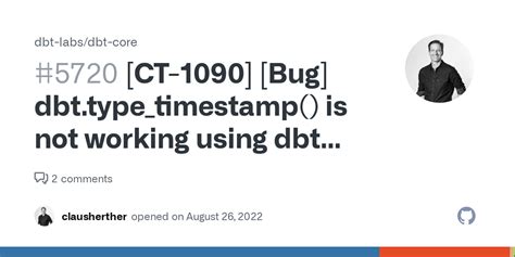 [ct 1090] [bug] dbt type timestamp is not working using dbt 1 2 1
