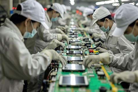 Premium Photo Mobile Phone Assembly Factory Assembly Lines With