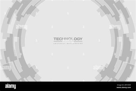 Gray Digital Technology Abstract Circle Interface Vector Background With Grey High Tech Shape
