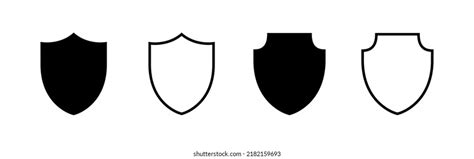 Shield Icon Set Protection Icon Vector Stock Vector Royalty Free