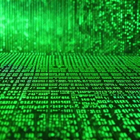 Premium Photo Binary Code Technology Background 3 D Illustration Green Code Background
