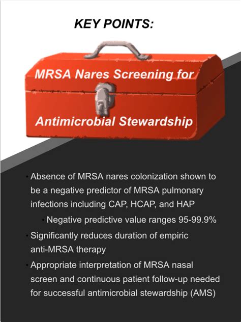 What S In Your Toolbox Mrsa Screening Criticalcarenow