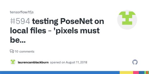 Testing PoseNet On Local Files Pixels Must Be HTMLCanvasElement Error Issue