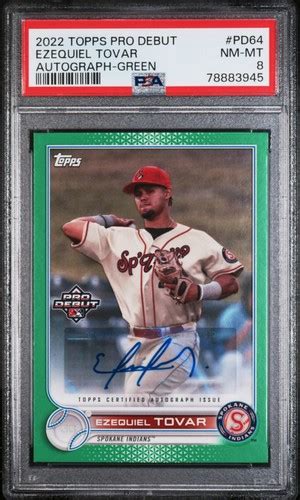Ezequiel Tovar 2022 Topps Pro Debut Autograph Green Psa 8 14 99 Ebay
