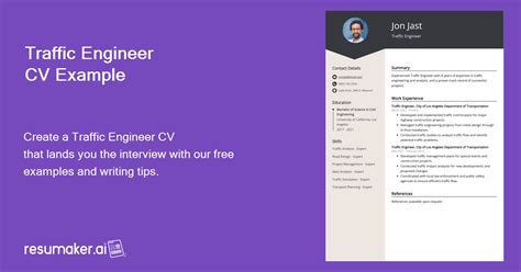 Traffic Engineer CV Examples Template 20 Tips