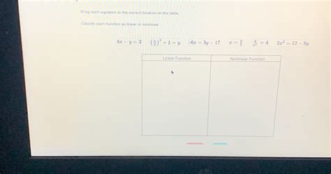 Drag Each Equation To The Correct Location On The Table Classify Each