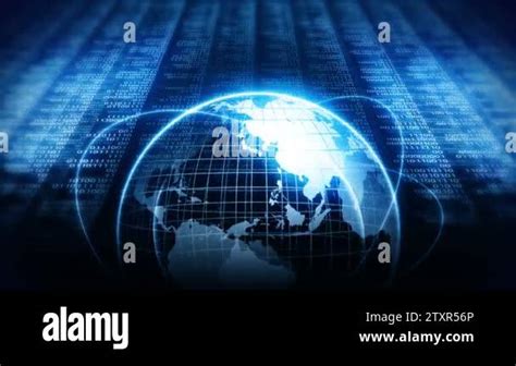 planet earth with background of binary digits binary numbers around
