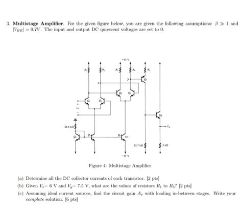 Solved 3 Multistage Amplifier For The Given Figure Below