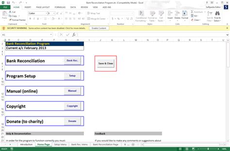 Reconciliation Excel Spreadsheet — Db