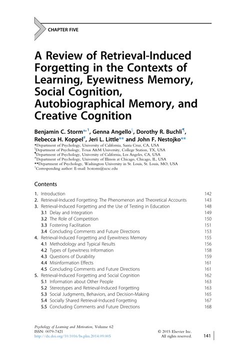 pdf chapter five a review of retrieval induced forgetting in the