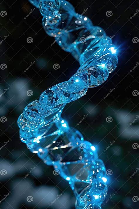 Glowing Dna Helix In Blue Hues Stock Illustration Illustration Of Code Biochemistry 304804023