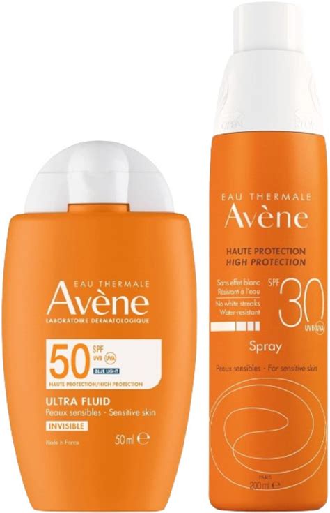 Avène Sun Комплект Флуид за лице Invisible Spf50 и Слънцезащитен спрей Spf30 50 200 Ml