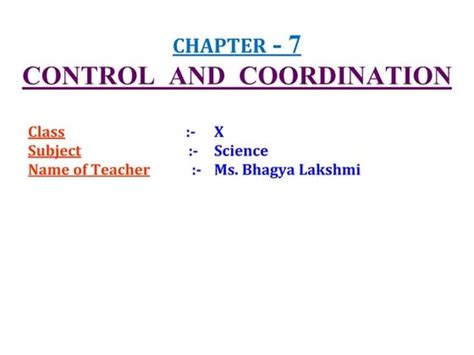 Control And Coordination Class 10 Ppt Pptx Brain And Nervous System Disorders Diseases And