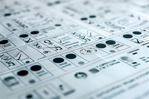 A Detailed Chart Featuring Various Symbols And Icons For Navigation Or