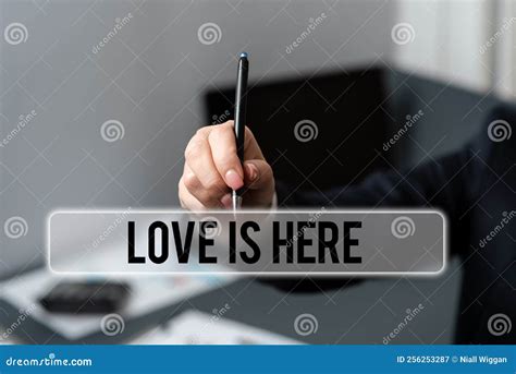 Text Showing Inspiration Love Is Here Business Idea Romantic Feeling