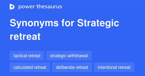 Strategic Retreat Synonyms 69 Similar Words And Phrases