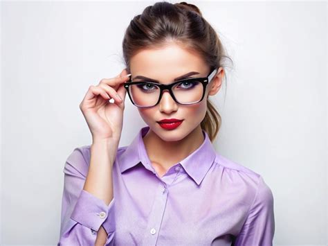 Premium Photo A Beautiful Model Wearing Sunglasses During A Photoshoot