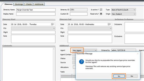 New Margin Override Fields Tourwriter Knowledge Base