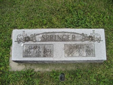 Charles And Clara Springer Gravestone Immanuel Perryville Mo