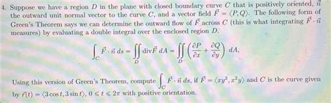 Solved 1 Suppose We Have A Region D In The Plane With