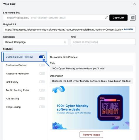 how to create a custom link preview using replug
