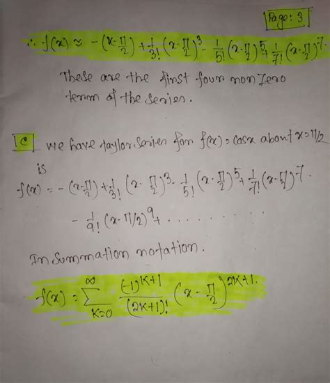 [solved] 9 15 Using The Definition Of A Taylor Series Calculate The