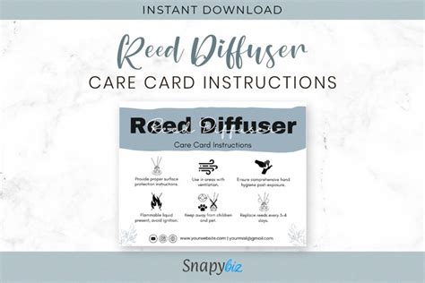 Reed Diffuser Care Card Instructions Pdf