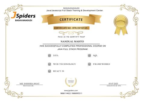 nandlal mahto on linkedin i am happy to inform that i have completed the java full stack course