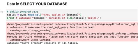show tables command doesn t work with new read sql query · issue 45