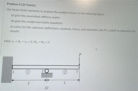 Solved Problem 4 25 Points Use Beam Finite Elements To Chegg Com