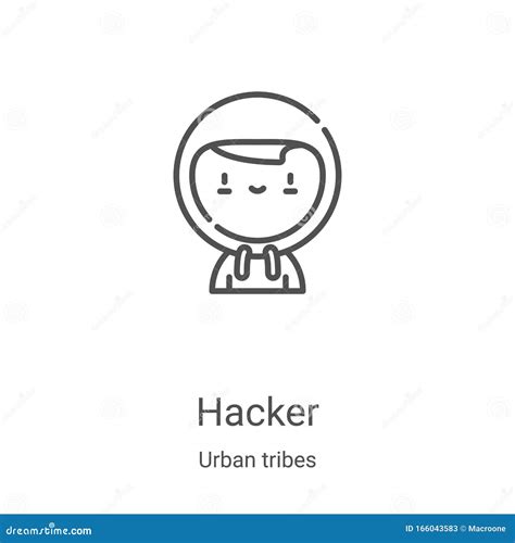 Hacker Icon Vector From Urban Tribes Collection Thin Line Hacker Outline Icon Vector