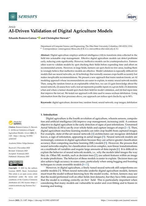 Pdf Ai Driven Validation Of Digital Agriculture Models