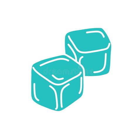 Ice Cubes Doodle Icon Vector Illustration Stock Illustration