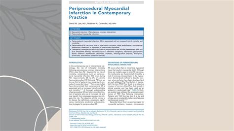 Periprocedural Myocardial Infarction In Contemporary Practise Pptx