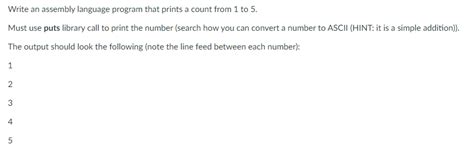 Solved Write An Assembly Language Program That Prints A Chegg Com
