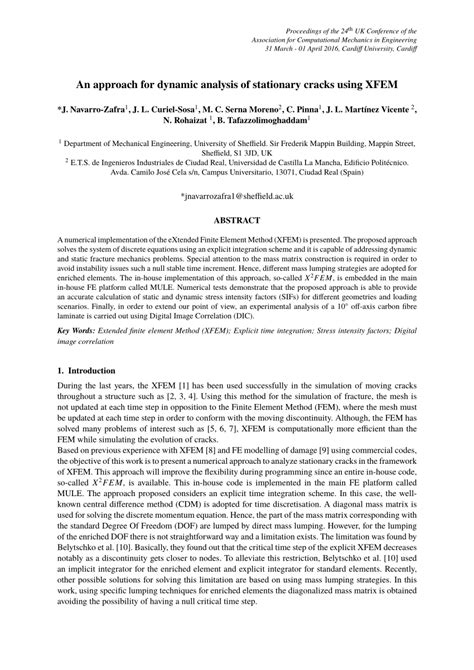 Pdf An Approach For Dynamic Analysis Of Stationary Cracks Using Xfem
