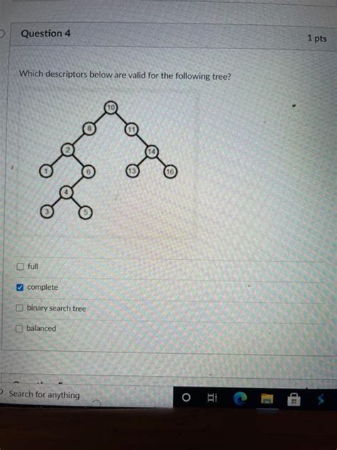 solved question 2 1 pt in the following tree what nodes
