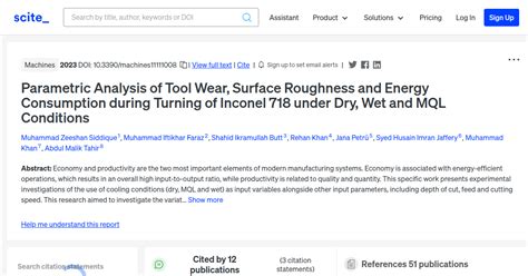 Parametric Analysis Of Tool Wear Surface Roughness And Energy Consumption During Turning Of