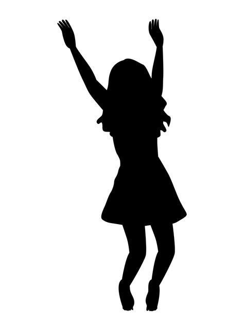 Happy Girl Celebrating Silhouette 14070445 Vector Art At Vecteezy
