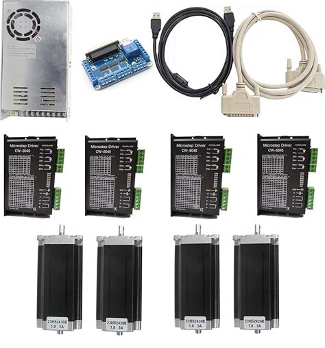 cnctopbaos 4 axis nema23 stepper motor kit 425oz in 112mm 3a dual shaft