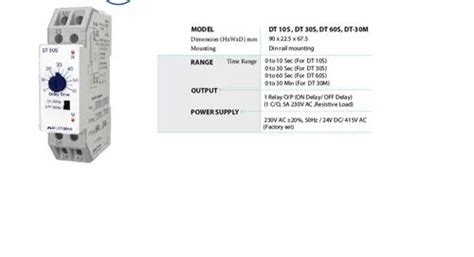 2 Pole Multispan On Delay Timer Model Name Number DT 60S At Rs 465 Piece In Pune