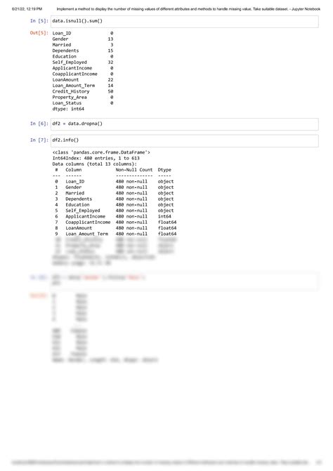 Solution Implement A Method To Display The Number Of Missing Values Of